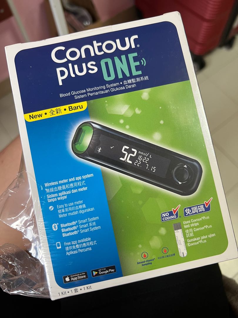Contour Plus One Blood Glucose Monitoring System, Health & Nutrition ...