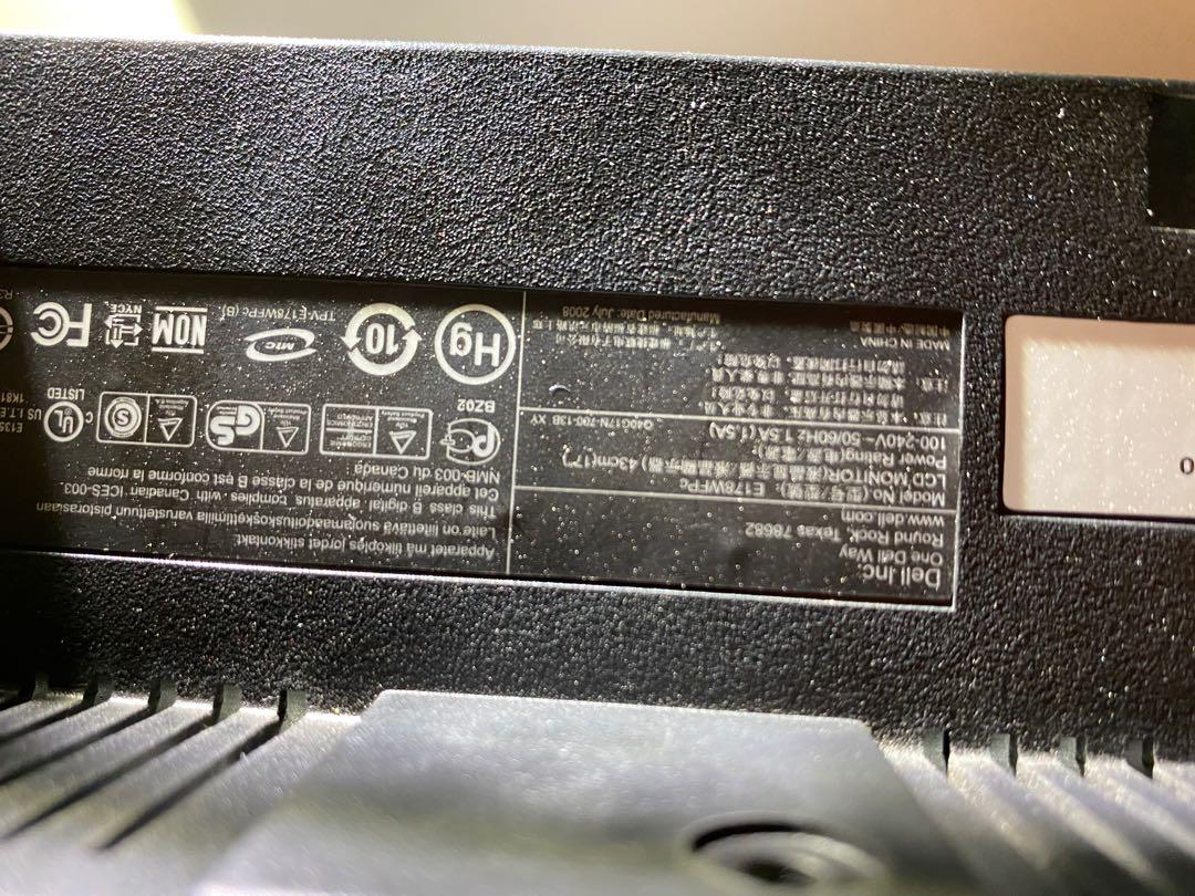 Dell 17 inch monitor E178WFPC, Computers & Tech, Desktops on Carousell