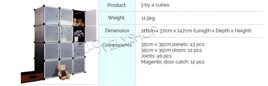 DIY Modular Cube Storage Cabinet System Rack Shelf Wardrobe Box Storage ...