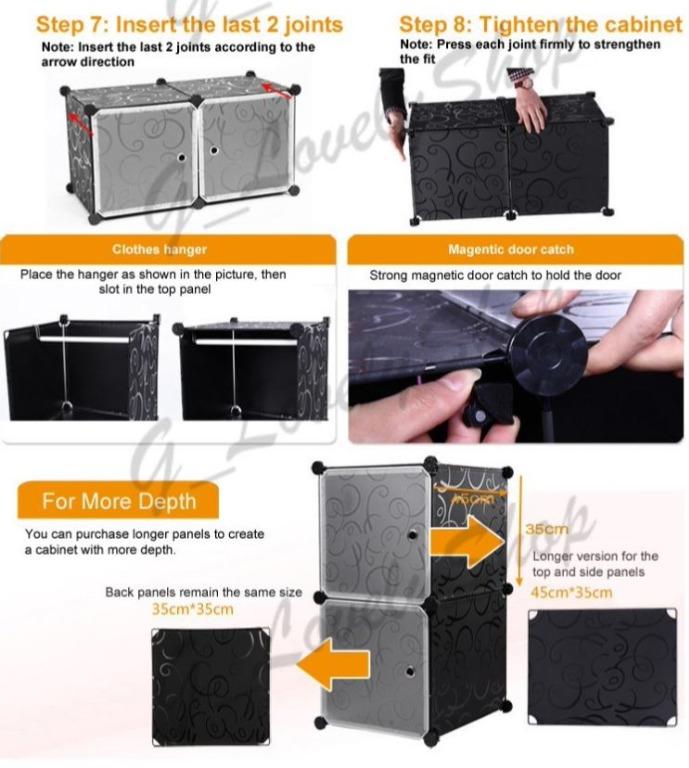 DIY Modular Cube Storage Cabinet System Rack Shelf Wardrobe Box Storage ...
