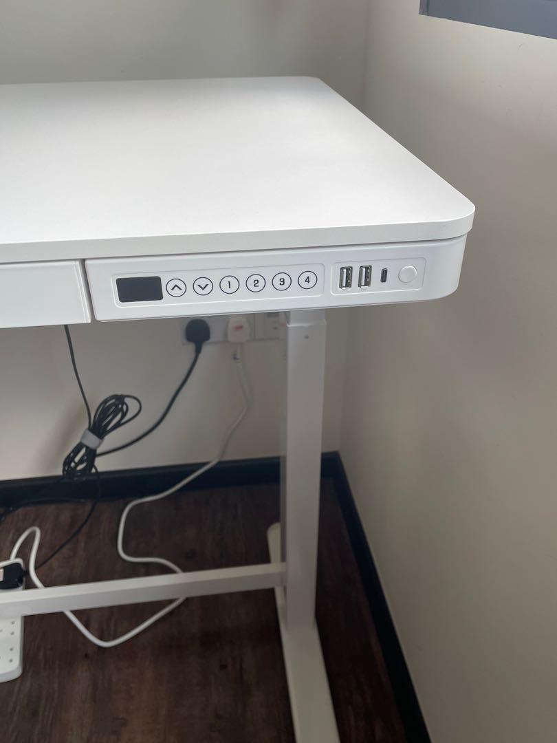 Giolio Programmable Electric Adjustable Table (White), Furniture & Home ...