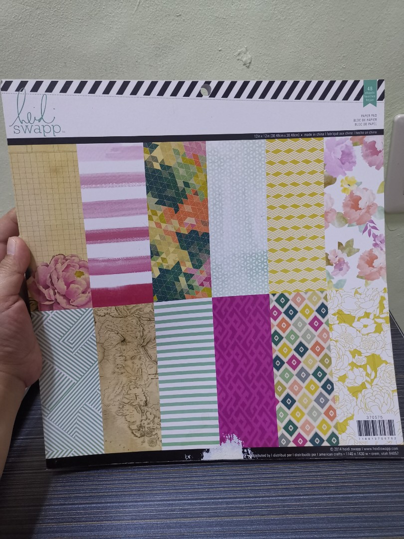Heidi Swapp Paper Pad 12x 12 48 sheets, Hobbies & Toys, Stationary ...