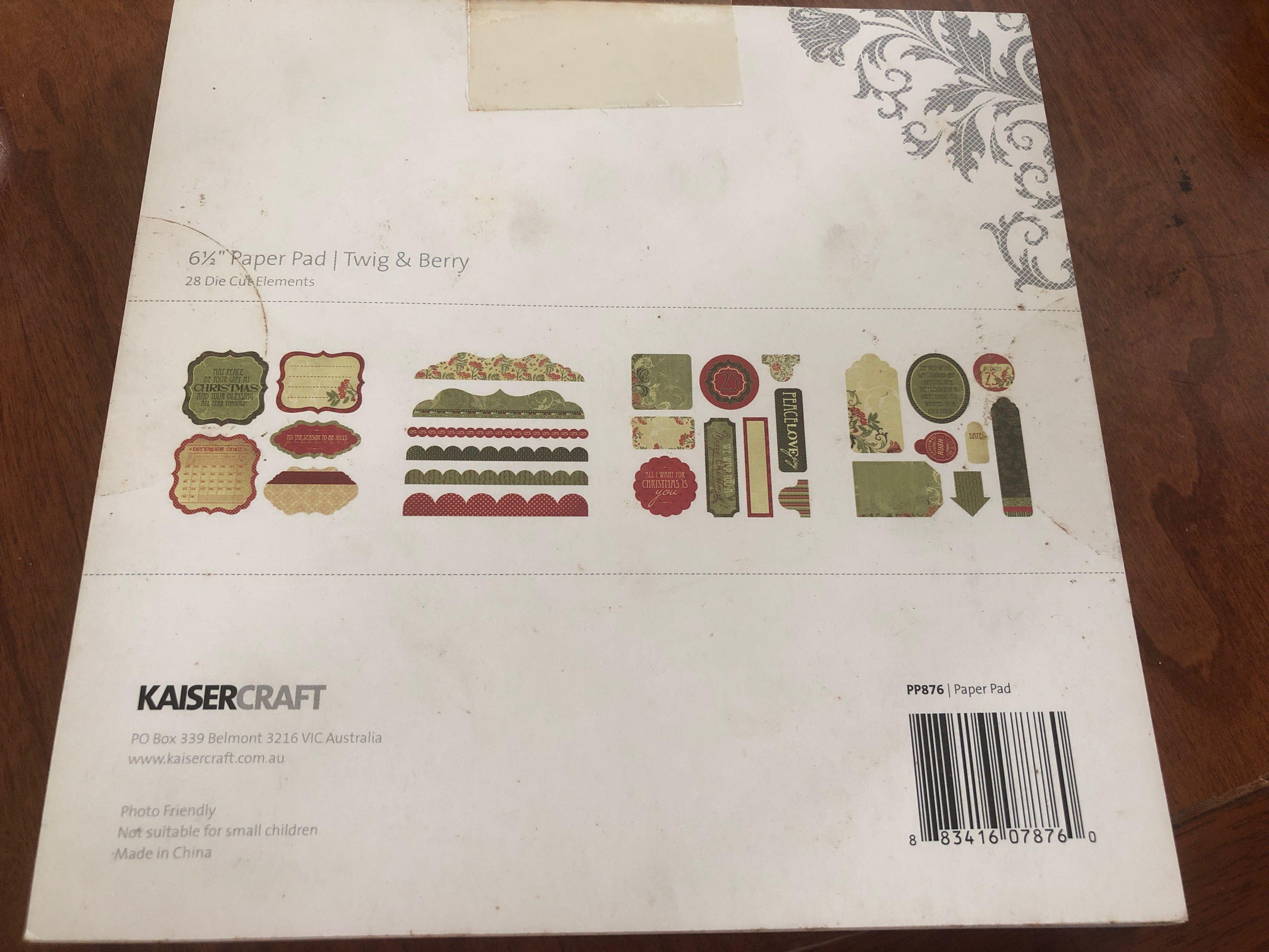 Kaiser Kraft 6 1/2 inch Paper Pad Twig & Berry, Hobbies & Toys ...