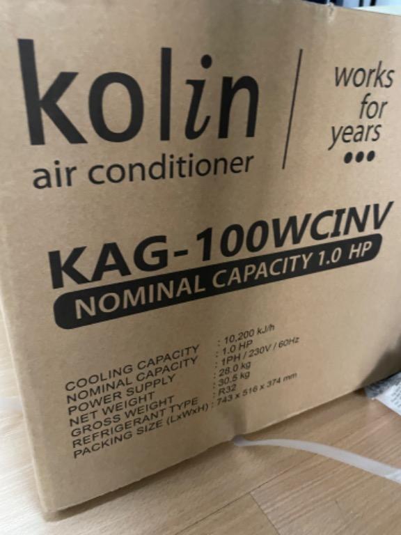 Kolin Aircon Inverter brand new KAG-100wcinv 1HP, TV & Home Appliances ...