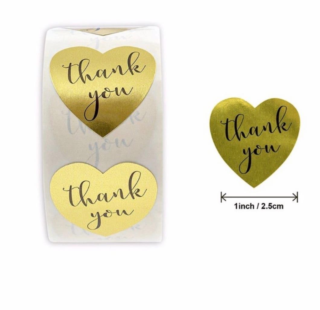 Laser gold thank you sticker label, Hobbies & Toys, Stationery & Craft ...