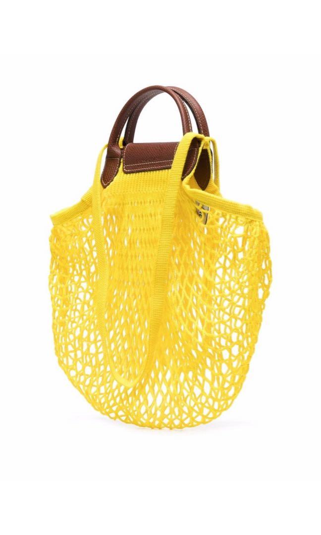 Longchamp Le Pilage Filet Yellow bag, Women's Fashion, Bags & Wallets ...