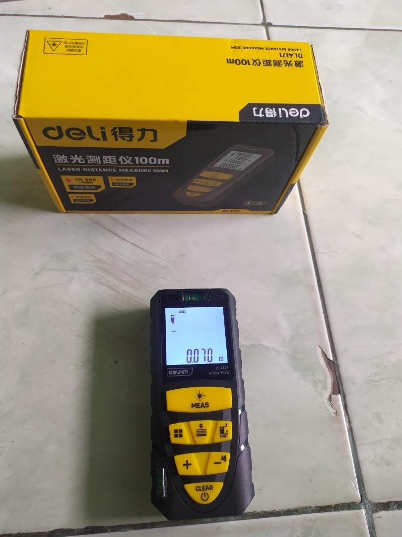 Meteran digital laser / laser distance measure 100M deli, Elektronik ...