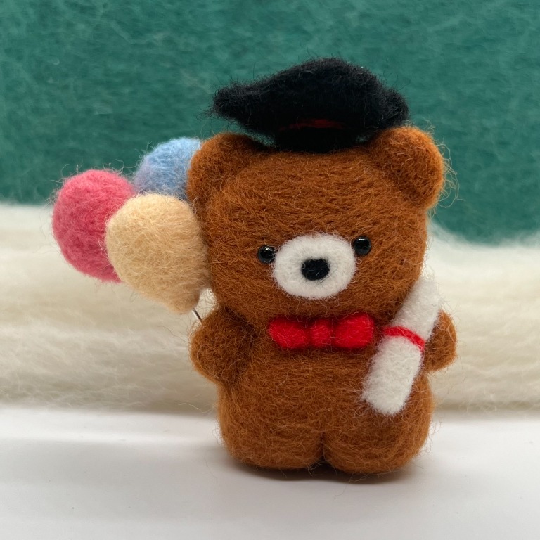 Needle Felted Graduation Bear, Needle Felted Bear, Needle Felted Teddy ...