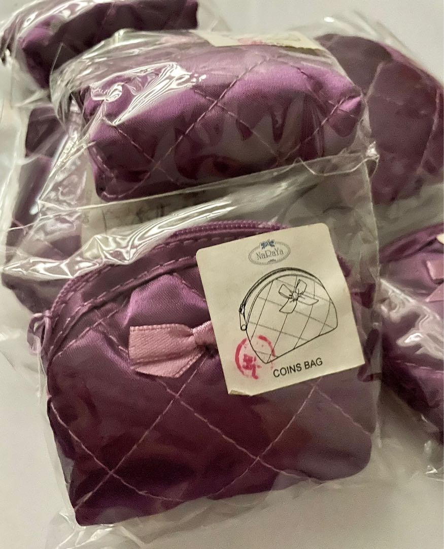 New Naraya Purple/Violet Satin Coin Pouch, Women's Fashion, Bags ...