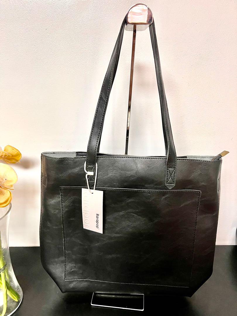 Plain Black Tote Bag, Women's Fashion, Bags & Wallets, Tote Bags on ...