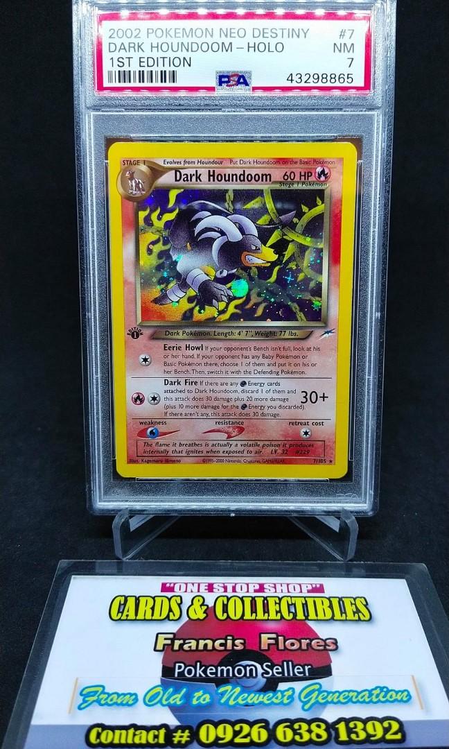 Pokemon GRADED Card - PSA 7: DARK HOUNDOOM #7 - HOLO 1ST EDITION (NEO ...