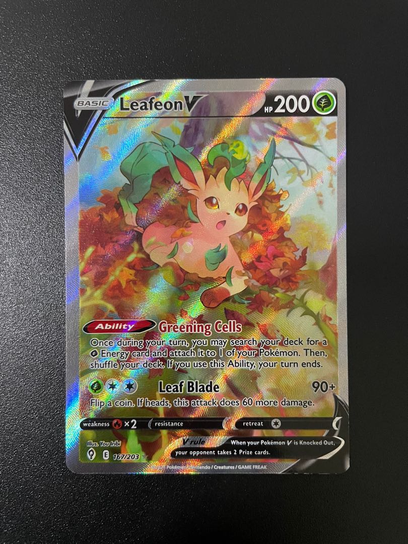 Pokemon TCG Leafeon V - 167/203 - Alternate Art Ultra Rare Sword ...