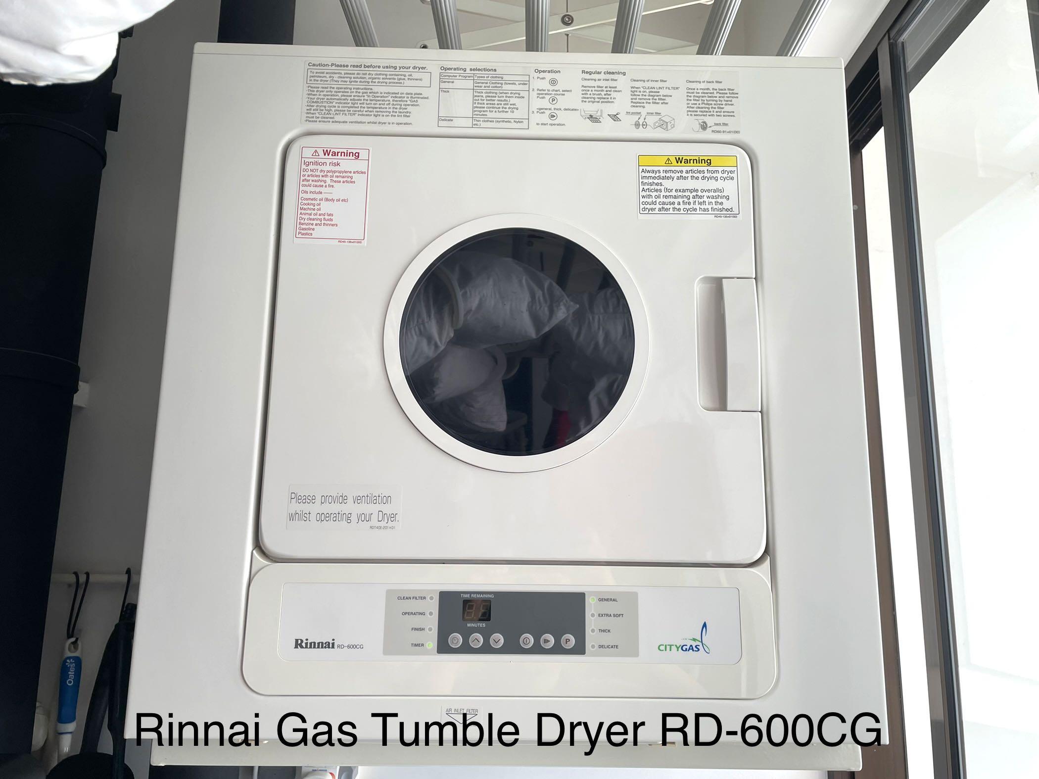 Rinnai Gas Tumble Dryer RD-600CG, TV & Home Appliances, Washing ...