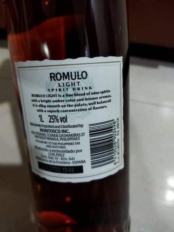 Romulo Light Brandy, Food & Drinks, Other Food & Drinks on Carousell