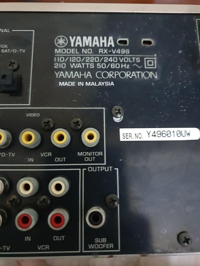RX-V496 Yamaha Natural Sound AV Receiver, TV & Home Appliances, TV ...