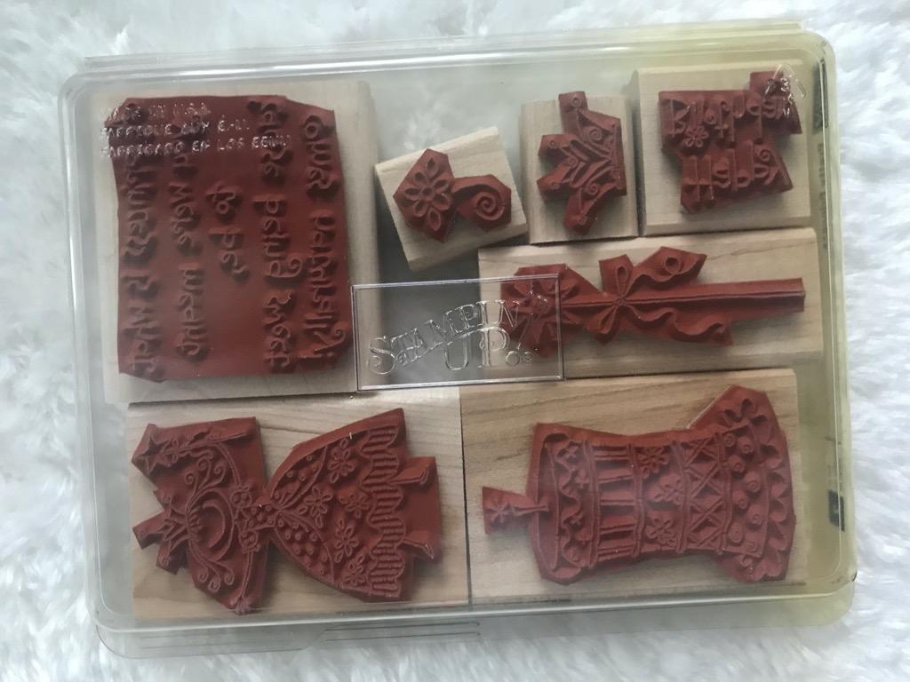 STAMPIN' UP "PRETTY PRINCESS" RUBBER STAMPS ON WOOD. COMPLETE SET OF 7 ...