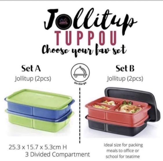 Tupperware Jollytup 1L (Tupperware Lunch box), Furniture & Home Living ...