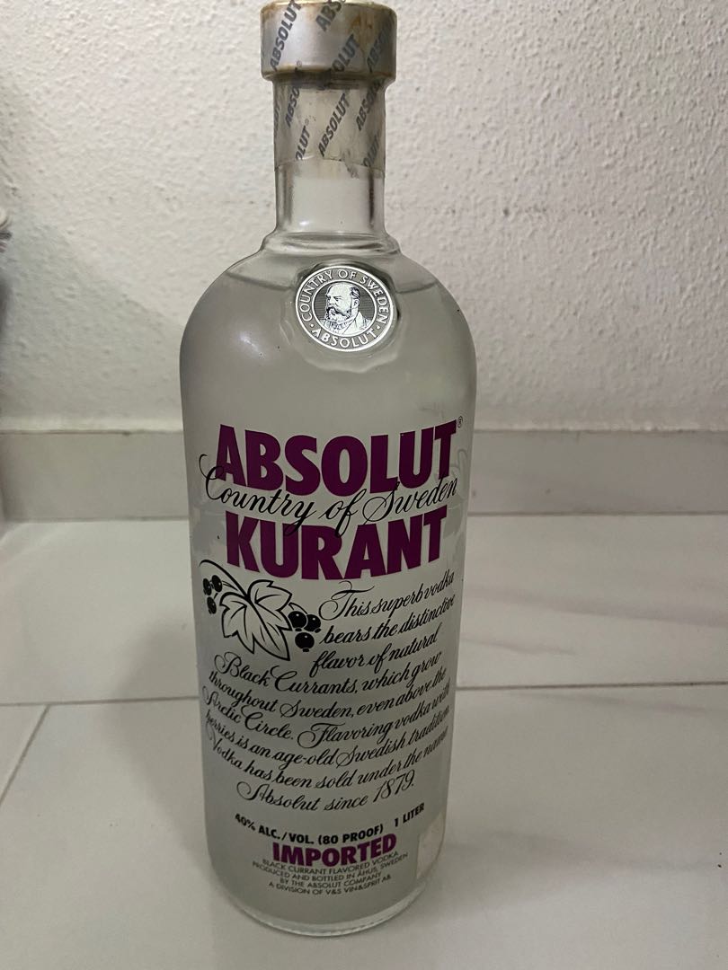 VODKA- Absolut Kurant 1L, Food & Drinks, Alcoholic Beverages on Carousell