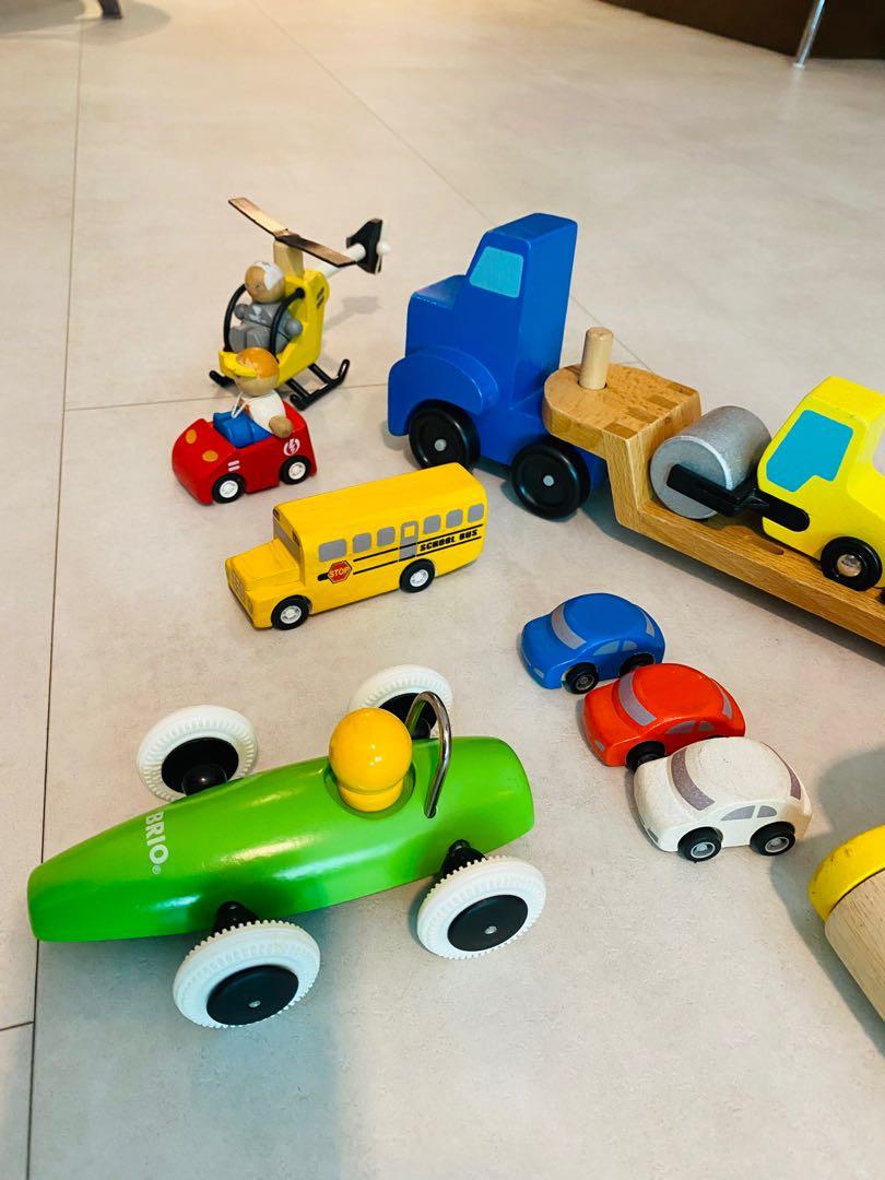 Wooden car tracks bus vehicles set, Hobbies & Toys, Toys & Games on ...