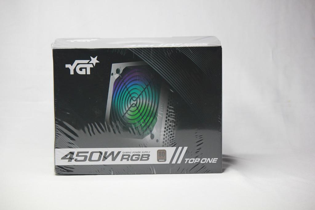 YGT TOP ONE GAMING POWER SUPPLY, 450W RGB 80+ BRONZE, 1x 24-PIN 2x PCIE ...