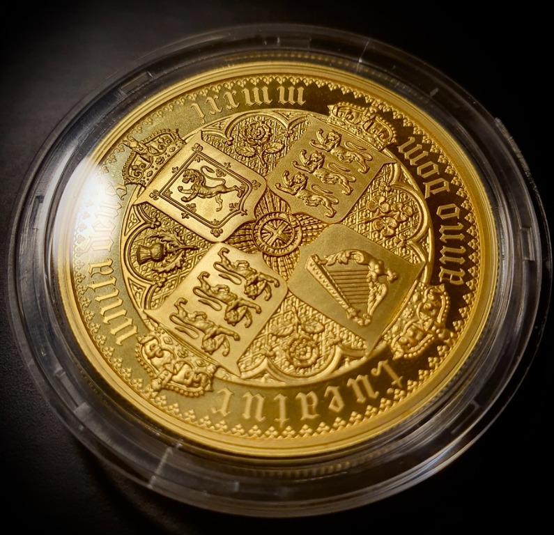 2021 Great Britain 2 Oz Gold Gothic Crown Quartered Arms Proof Coin ...