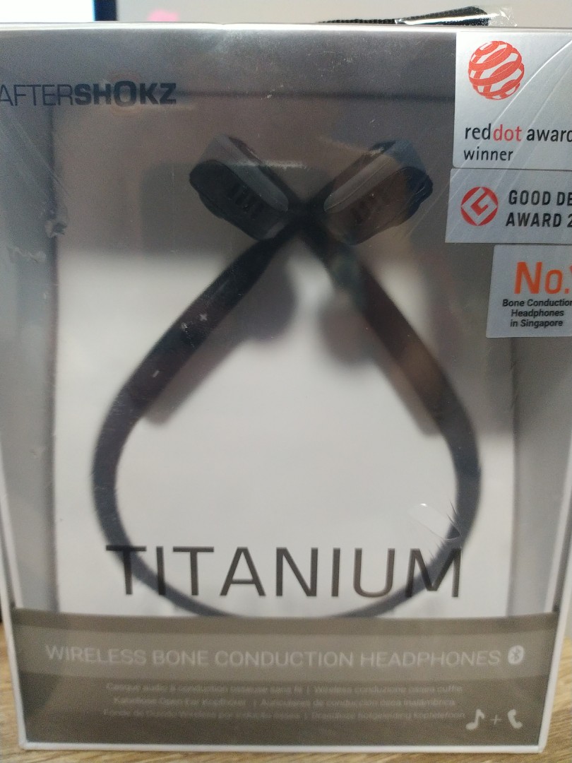 Aftershokz Titanium AS600 wireless bone conduction headphone, Audio ...