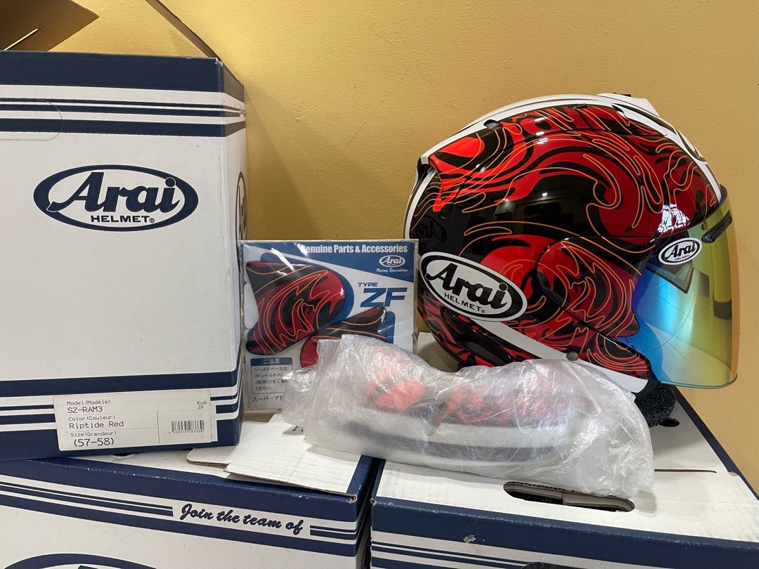 Arai Ram 3 Riptide Red, Motorcycles, Motorcycle Apparel on Carousell
