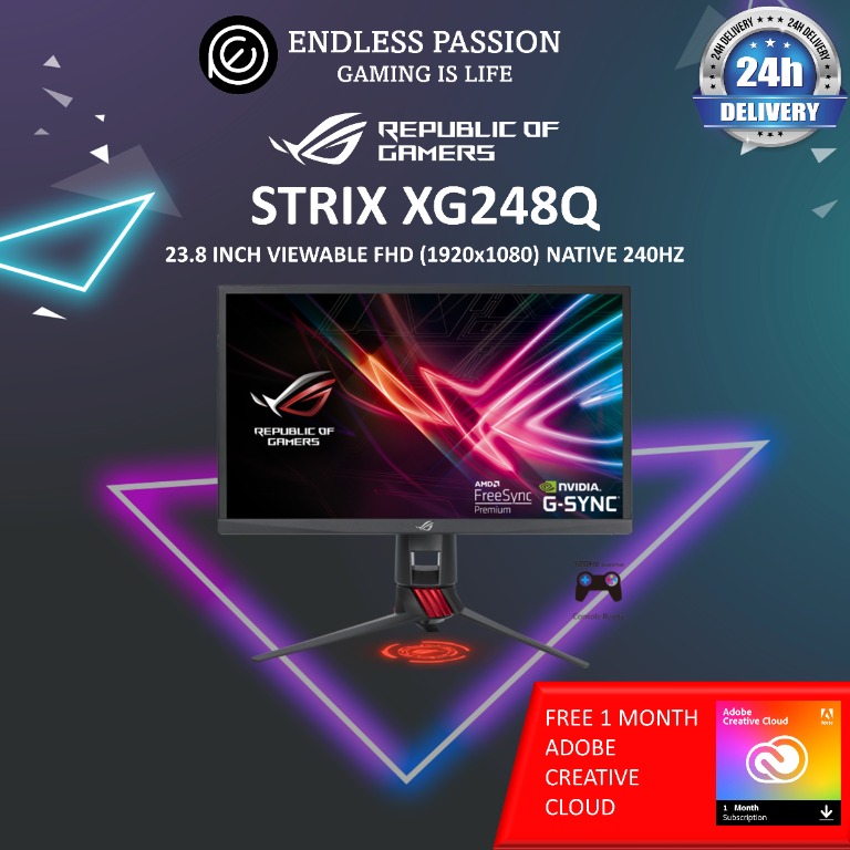Asus ROG Strix XG248Q Gaming Monitor – 24 inch (23.8 inch viewable) FHD ...