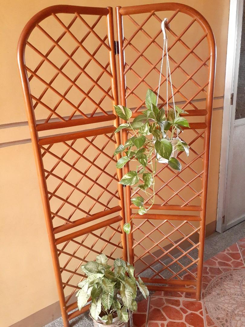 Bifold rattan diamond screen partition divider, Furniture & Home Living ...