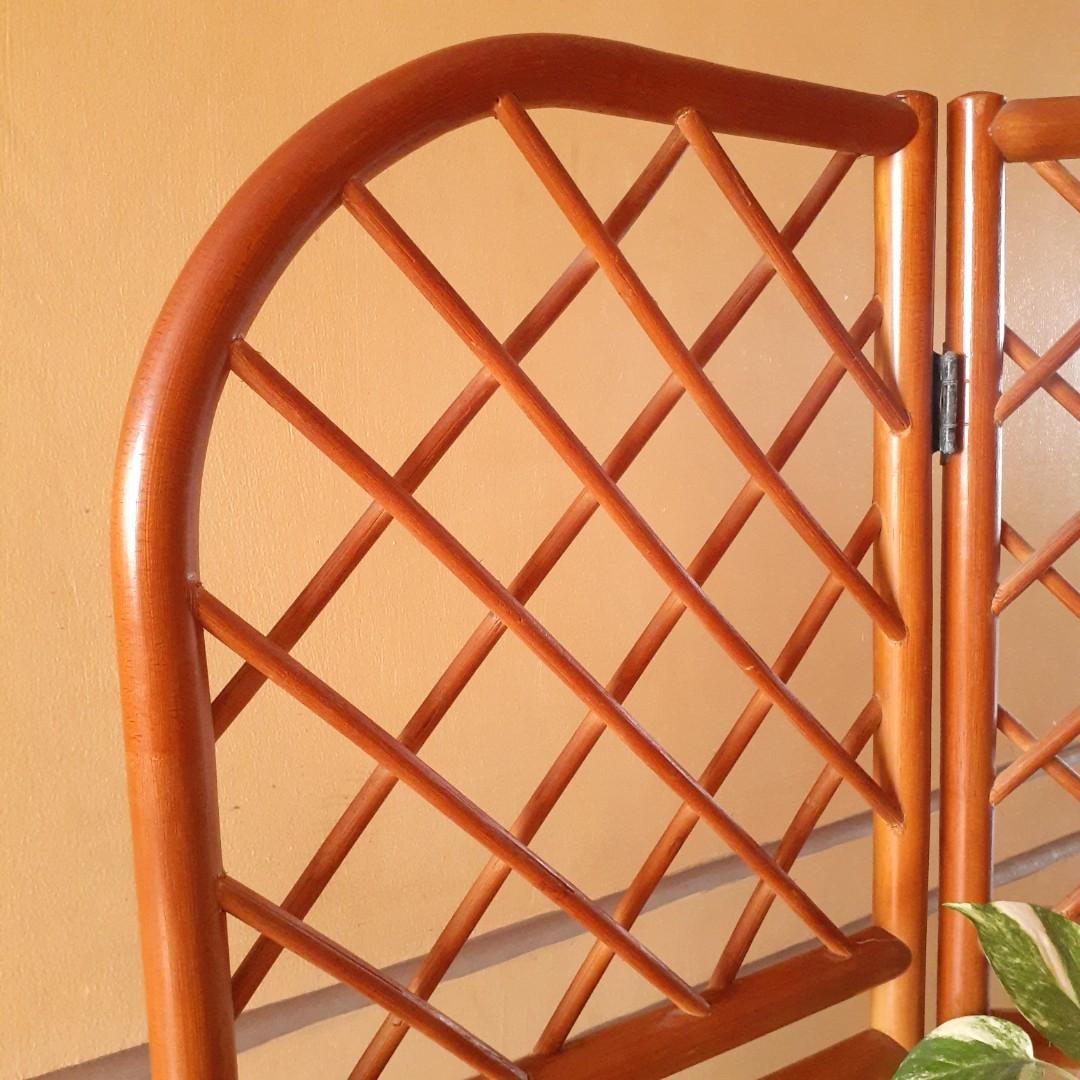 Bifold rattan diamond screen partition divider, Furniture & Home Living ...