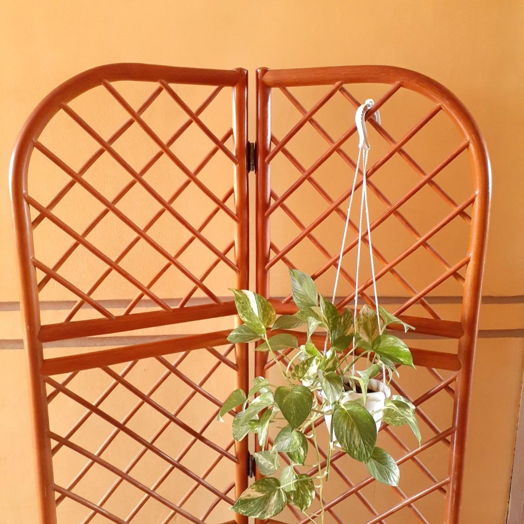 Bifold rattan diamond screen partition divider, Furniture & Home Living ...