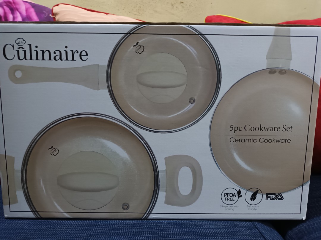 Culinaire 5pc Ceramic Cookware Set, Furniture & Home Living ...