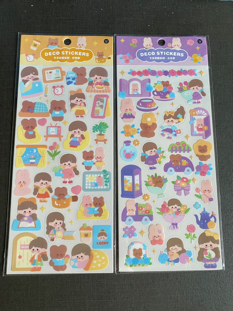 Cute Girl Sticker Sheet, Hobbies & Toys, Stationery & Craft, Other ...