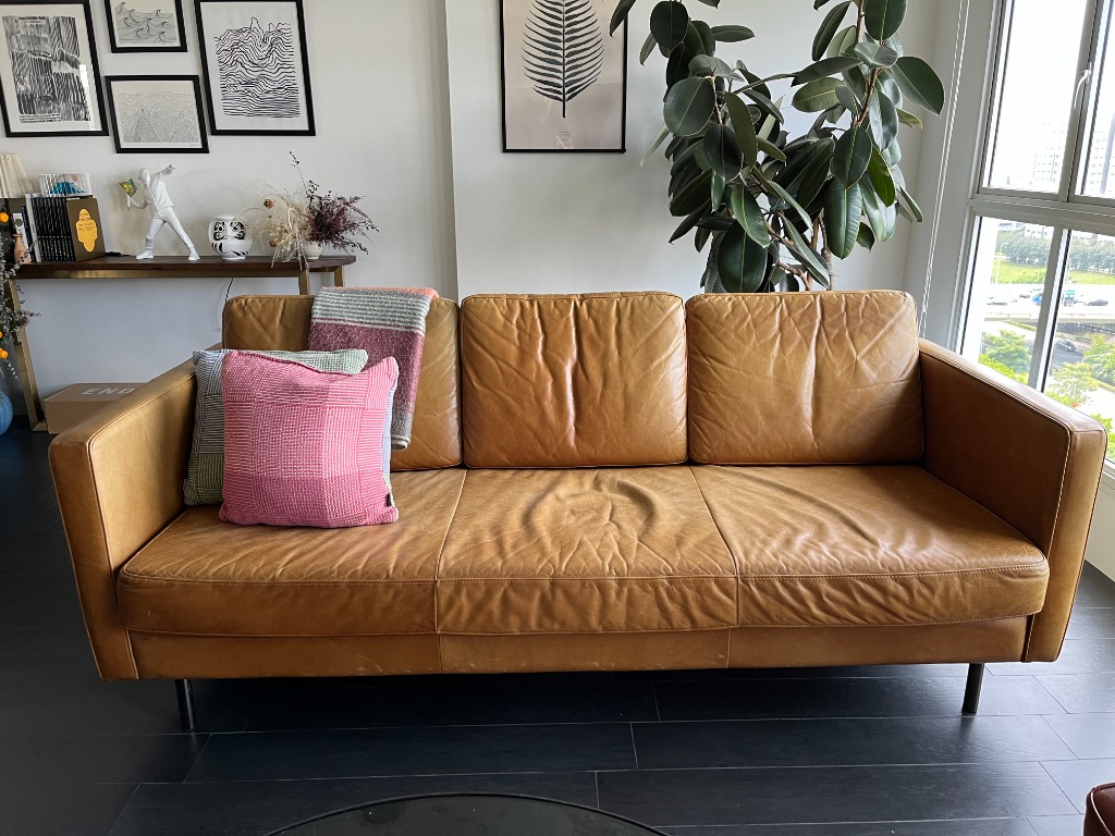 Ethnicraft/Soul and Tables N501 3 Seater Leather Sofa, Furniture & Home ...