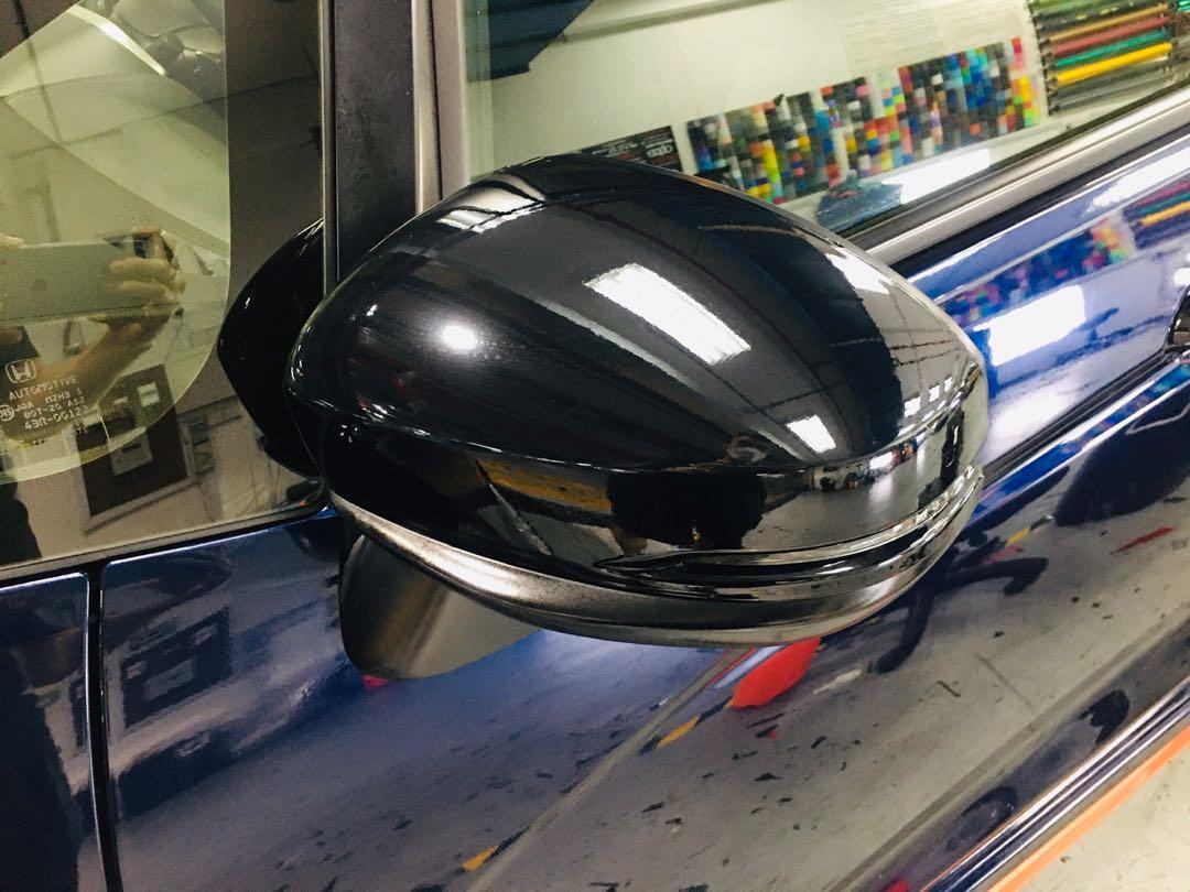 Honda Fit side mirror wrap gloss black, Car Accessories, Car Workshops ...