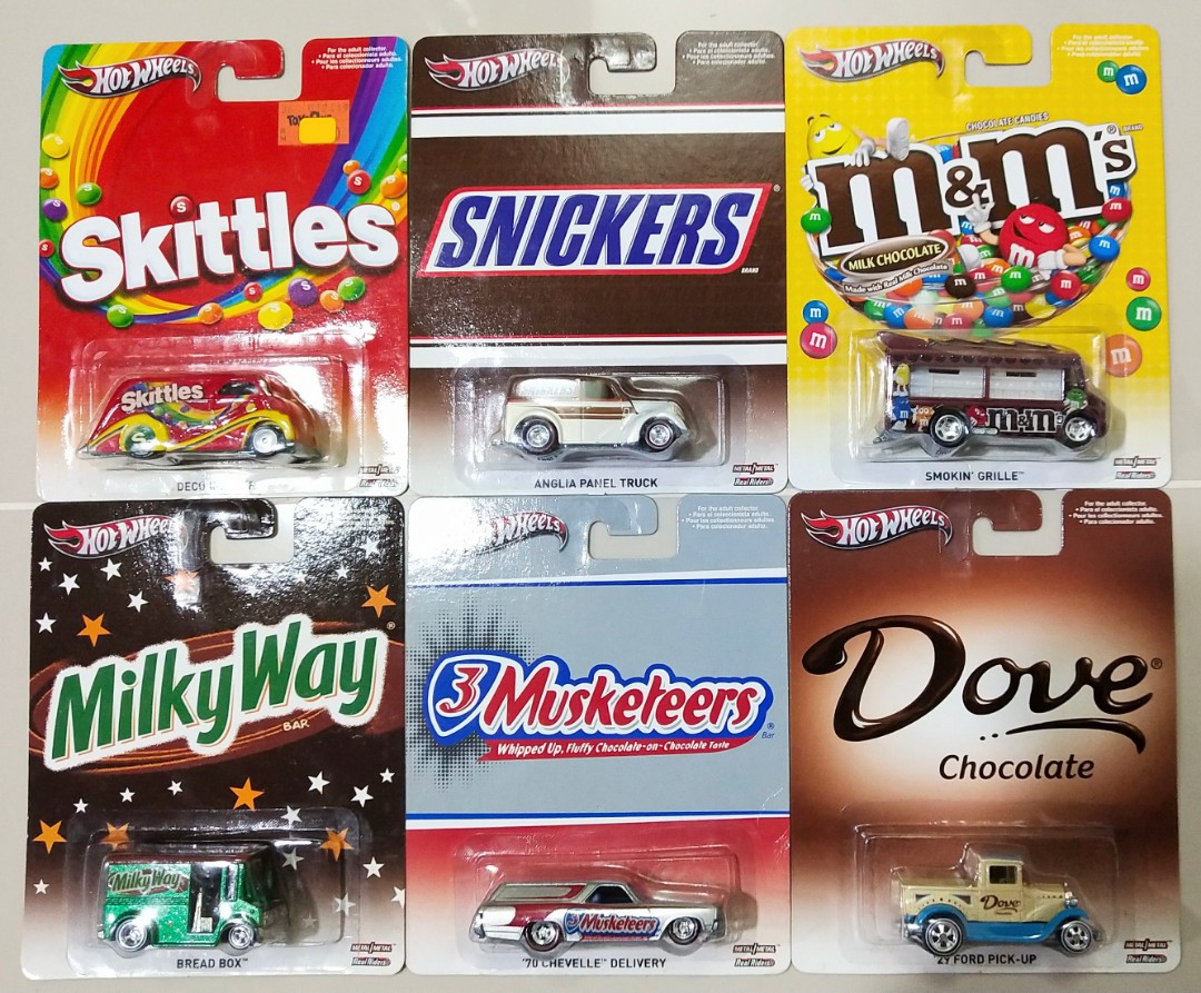 Hot Wheels Pop Culture Snickers M&Ms Skittles Dove 3Musketeers Milky ...