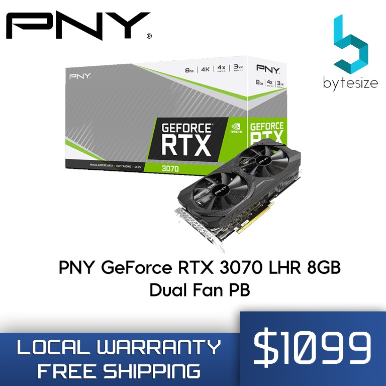[INSTOCK] LOCAL PNY GeForce RTX 3070 Dual Fan 8GB LHR GRAPHICS ...