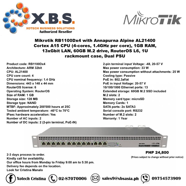 Mikrotik RB1100Dx4 with Annapurna Alpine AL21400 Cortex A15 CPU (4 ...