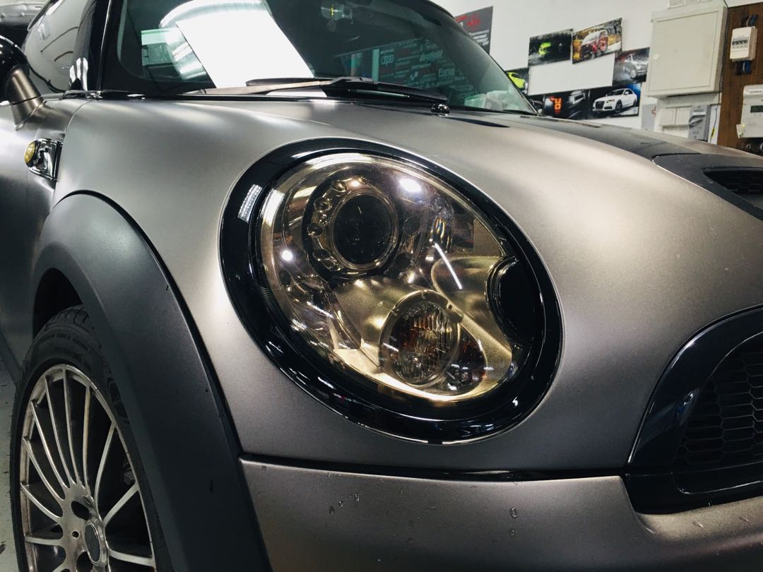 Mini headlamp smoke black tint, Car Accessories, Car Workshops ...