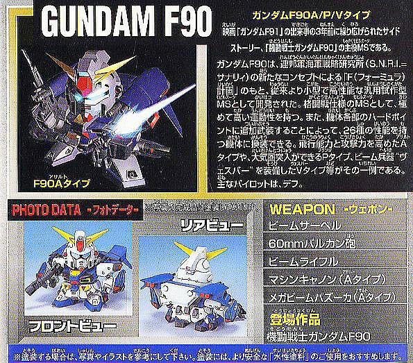 MOBILE SUIT GUNDAM F90 SD GUNDAM GG #22 - GUNDAM F90 A/P/V TYPE - (SD GRADE GEN.ZERO/NON-SCALED ...