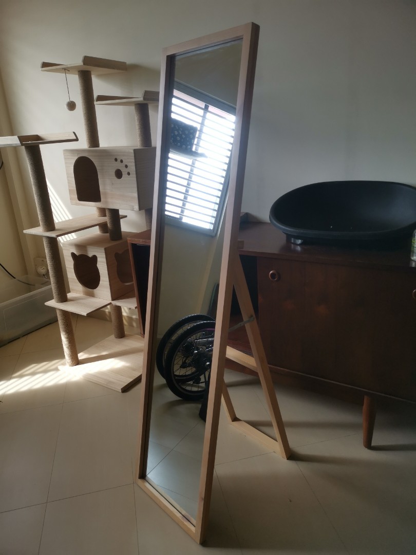 Muji Pinewood Standing Mirror, Furniture & Home Living, Home Decor ...
