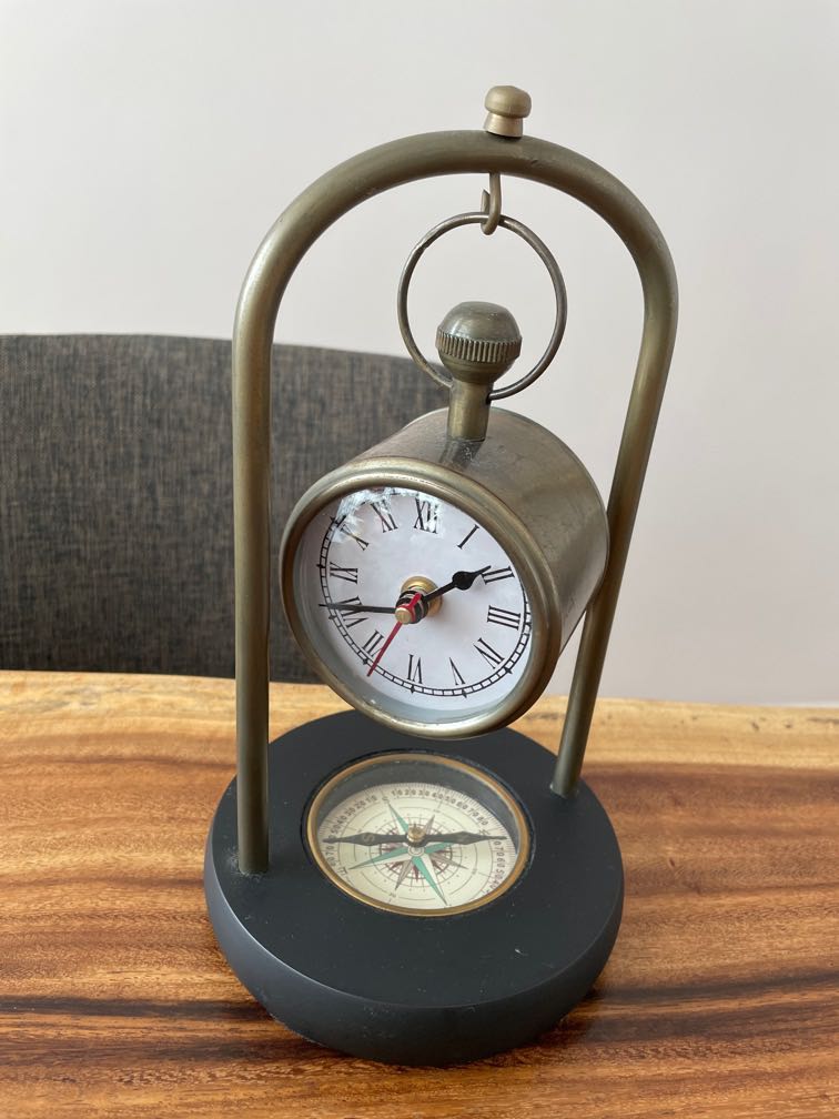 Retro clock & compass & thermometer, Furniture & Home Living, Home ...