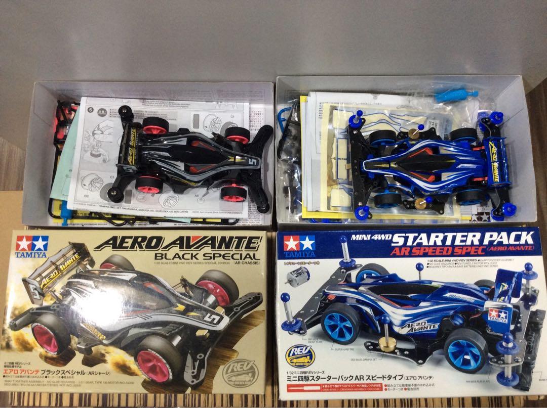 Tamiya Mini 4WD Starter Pack AR Speed Spec / Aero Avante Black Special ...