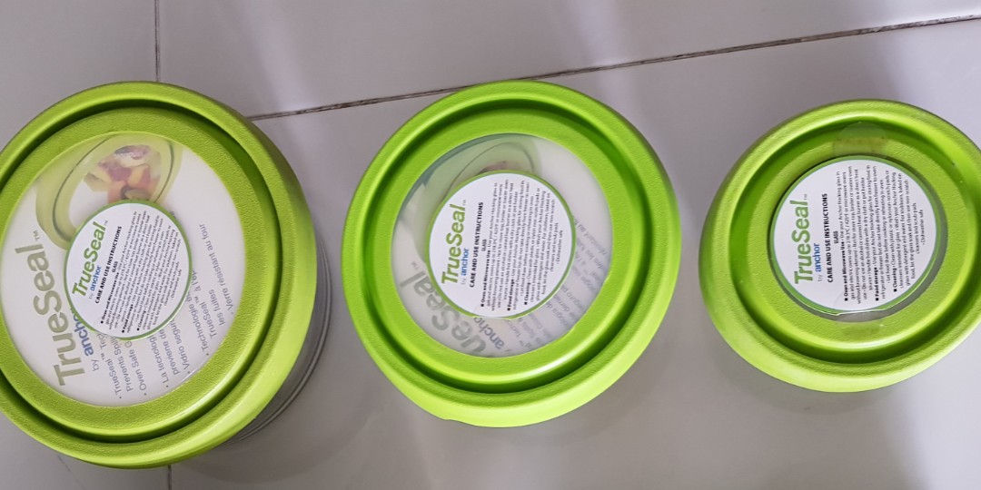 Trueseal circle container x3, Furniture & Home Living, Kitchenware ...