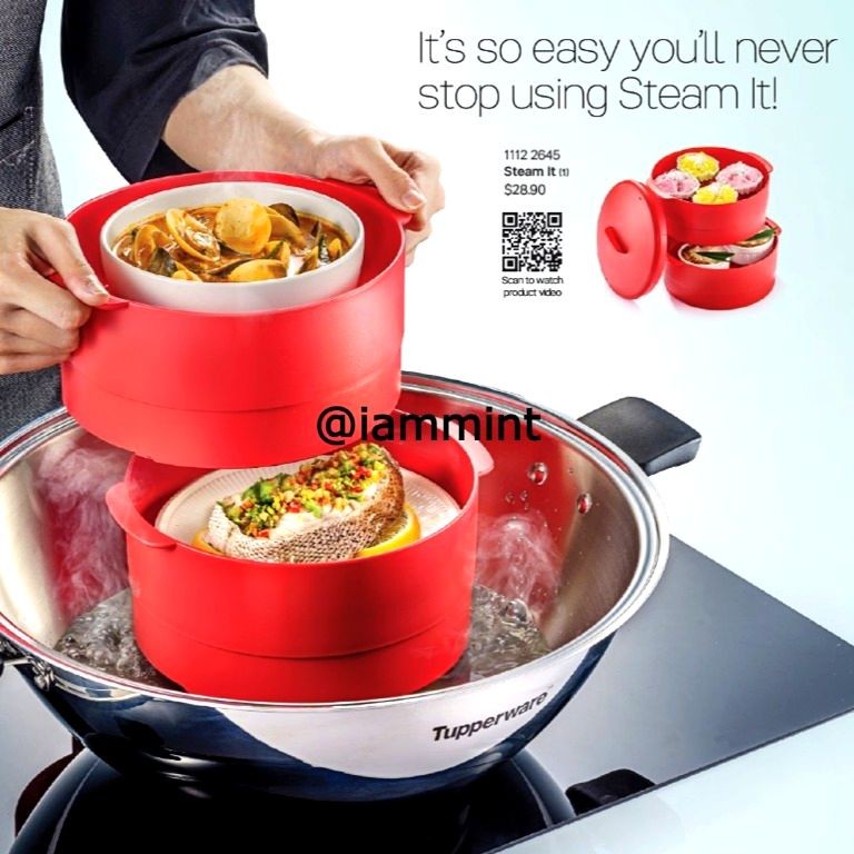 Tupperware 2 Layers Smart Steamer/ Steam It Container Set, TV & Home ...