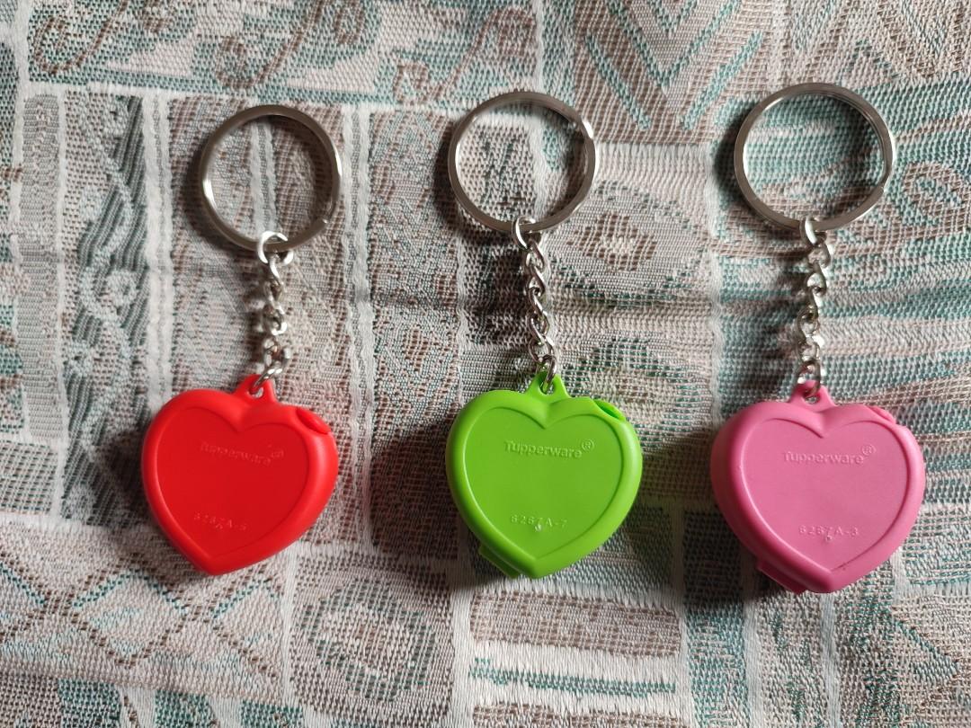Tupperware Heart Locket Keychain & Pill Container, Women's Fashion ...