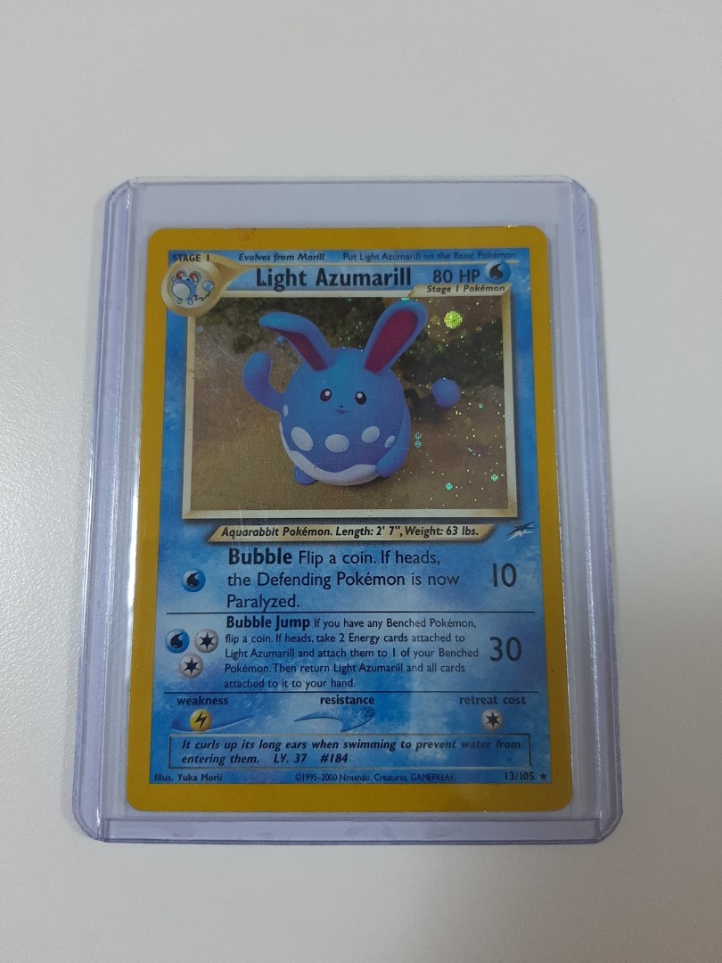 Vintage Light Azumarill Pokemon Trading Card (sleeved w toploader ...