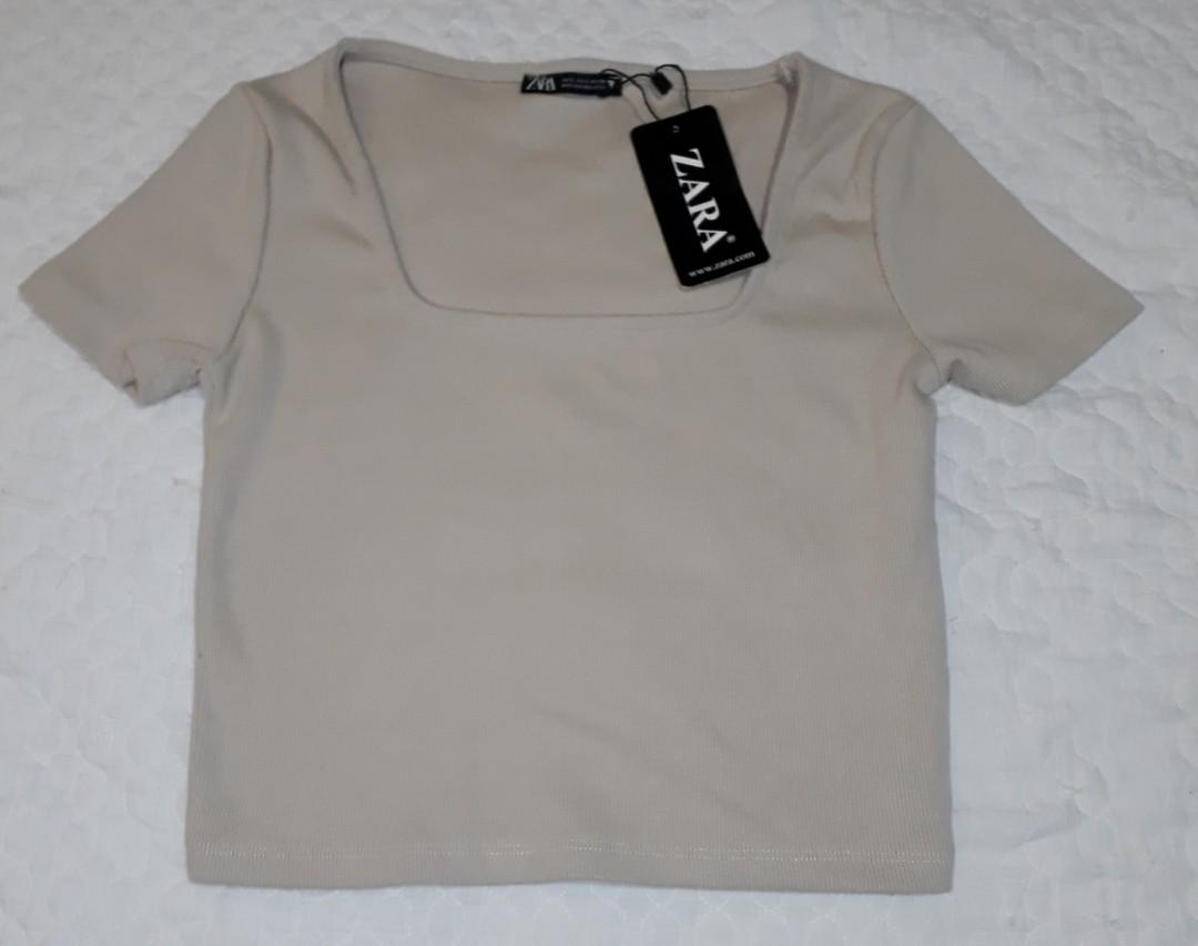 Zara Square Neck Neutral colors, Women's Fashion, Tops, Others Tops on ...