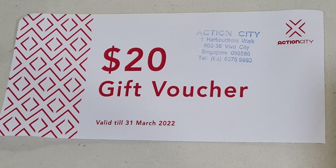 $20 Action City Voucher, Tickets & Vouchers, Vouchers on Carousell