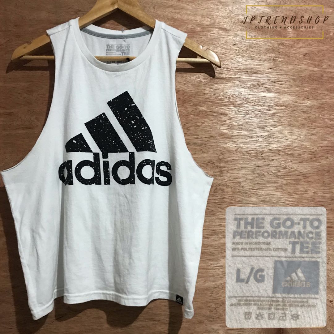 ADIDAS MUSCLE CUT SHIRT (White), Men's Fashion, Tops & Sets, Tshirts ...